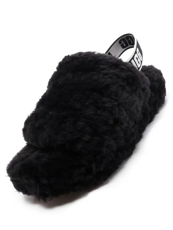 UGG Fluff Yeah Flatform Slippers - Black
