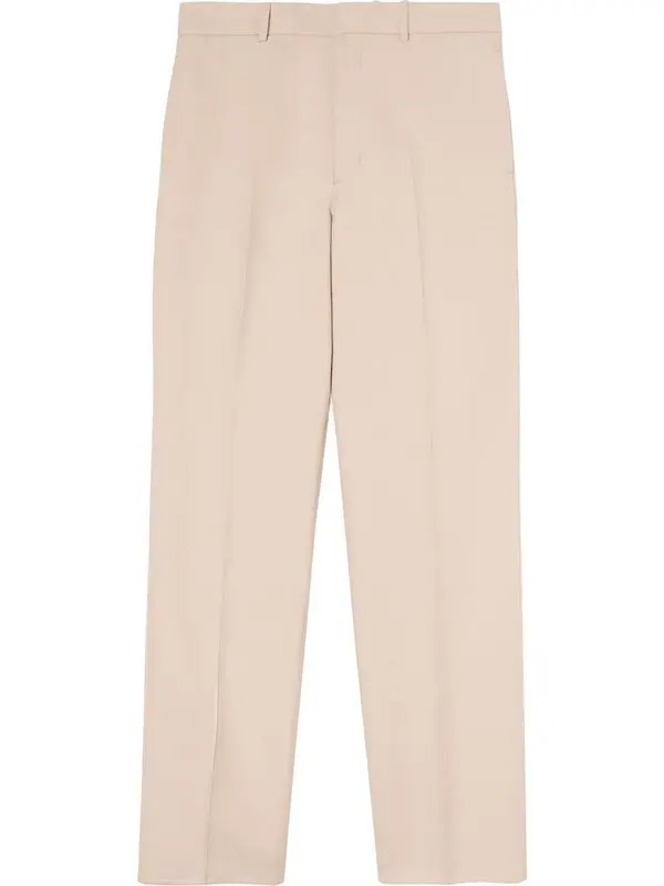 Off-White Cotton Tailored Trousers - Neutrals