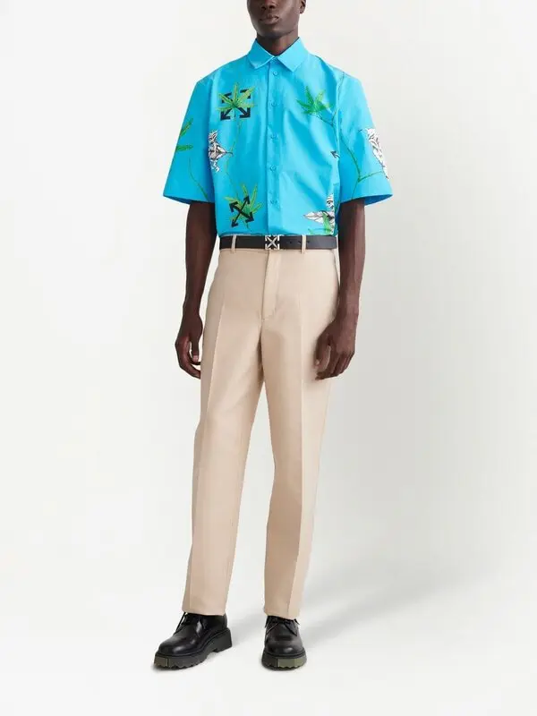 Off-White Cotton Tailored Trousers - Neutrals