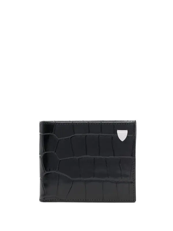 ASPINAL OF LONDON Embossed Croc Wallet - Black