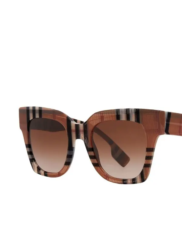 Burberry Check Pattern Square-frame Sunglasses
