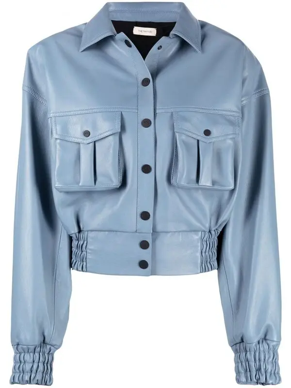 THE MANNEI Nice Leather Bomber Jacket