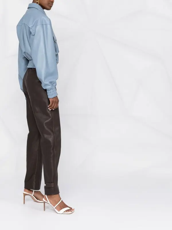THE MANNEI Nice Leather Bomber Jacket