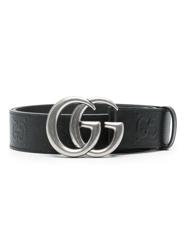 Gucci Gg Marmont Embossed Belt - Black
