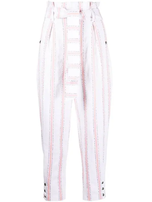 IRO PARIS Rula Striped Cropped Trousers