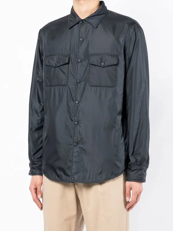 Aspesi Long Sleeve Shirt Jacket - Blue