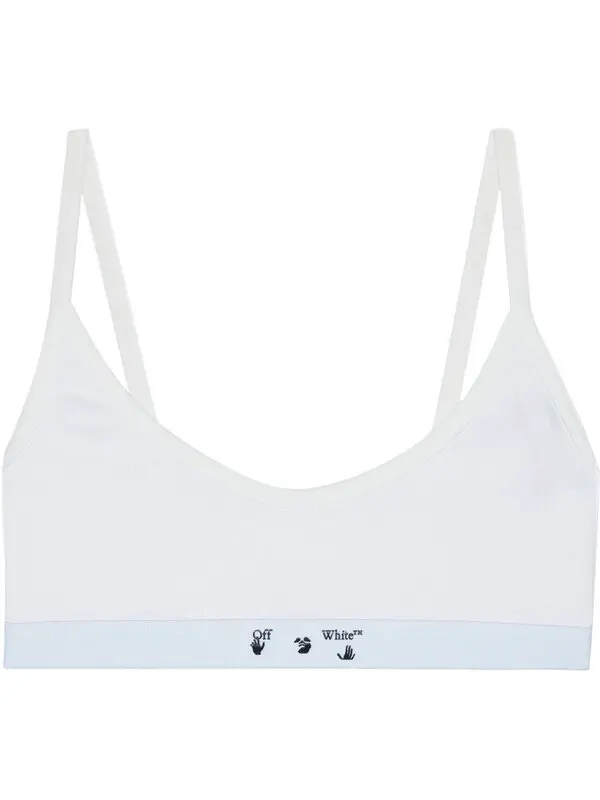 Off-White Logo-tape Ribbed Bralette