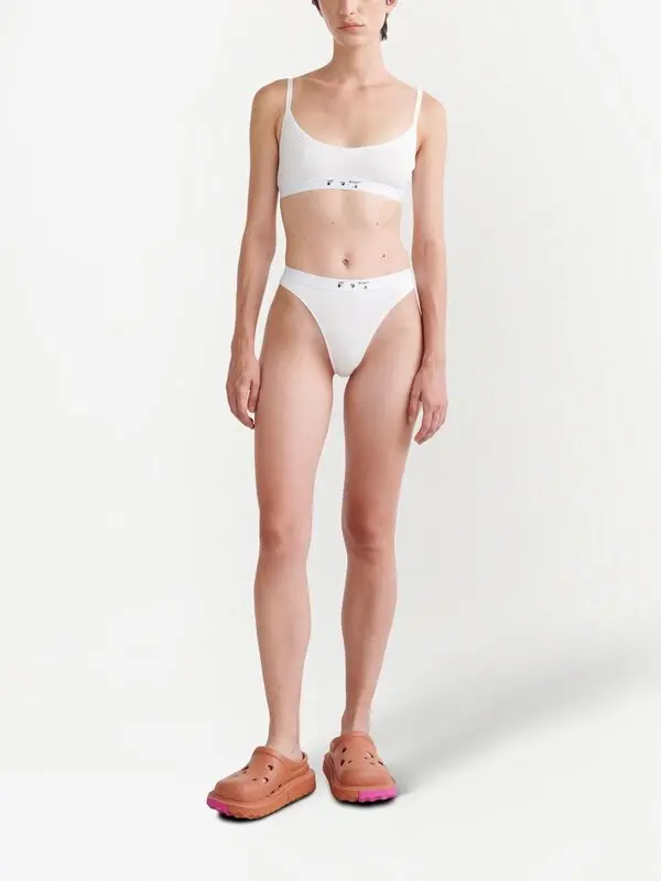Off-White Logo-tape Ribbed Bralette