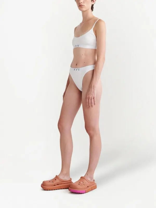 Off-White Logo-tape Ribbed Bralette