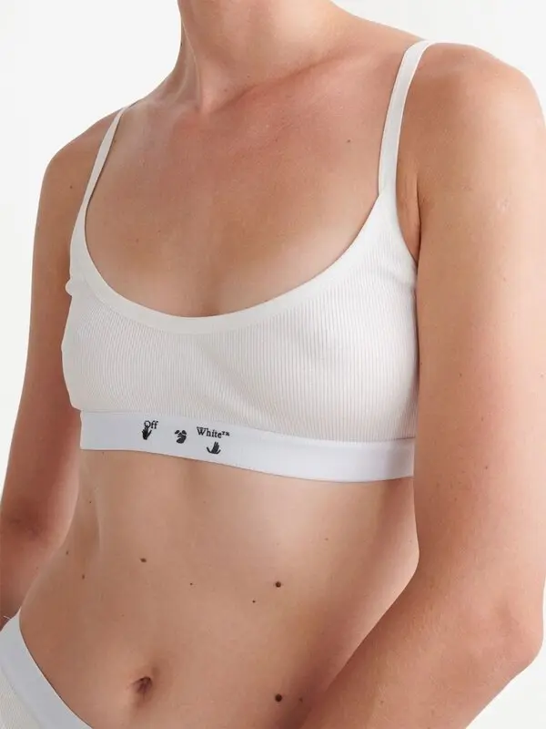 Off-White Logo-tape Ribbed Bralette