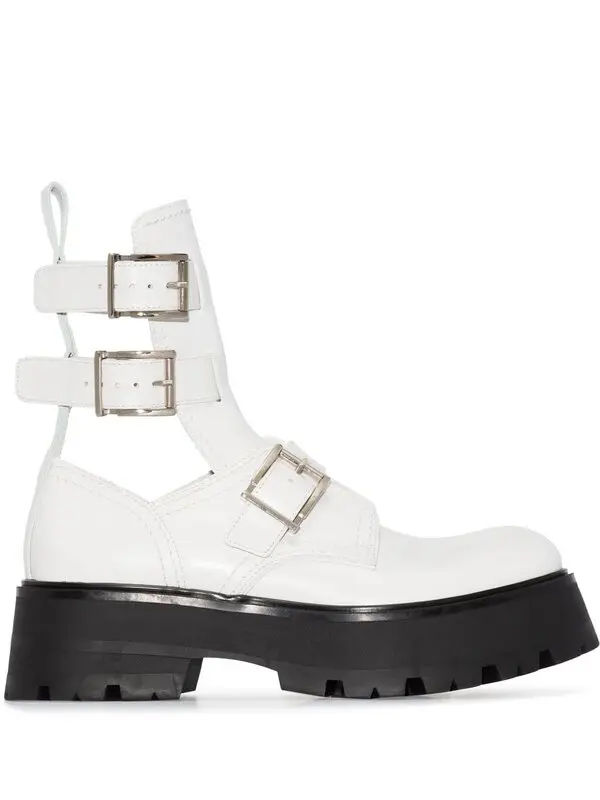 Alexander McQueen Rave Leather Boots - White