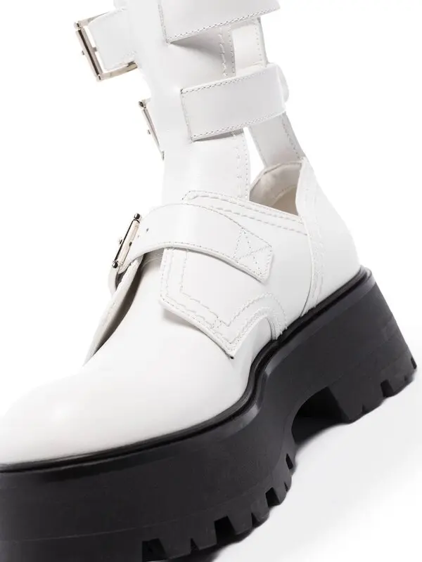 Alexander McQueen Rave Leather Boots - White