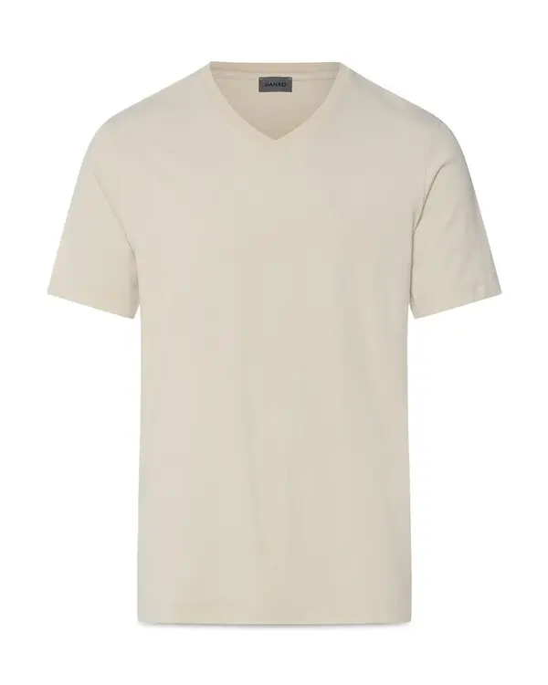 Hanro Cotton Solid V Neck Tee