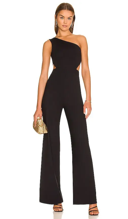 Susana Monaco Asymmetrical Cut Out Jumpsuit - Black