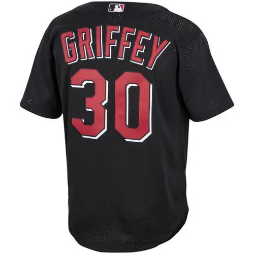 Mitchell & Ness Cincinnati Reds Ken Griffey Jr. Cooperstown Collection Mesh Batting Practice Button-up Jersey