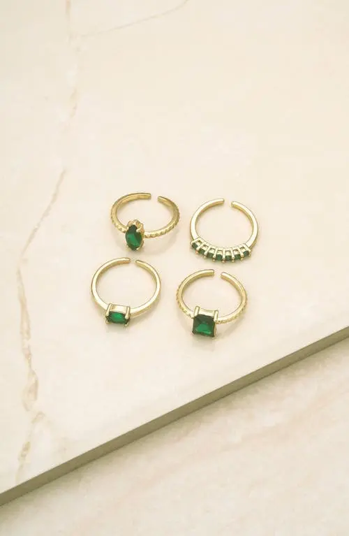Ettika Set Of 4 Cubic Zirconia Rings