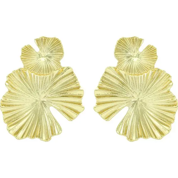 PANACEA Sunburst Deco Drop Earrings - Gold