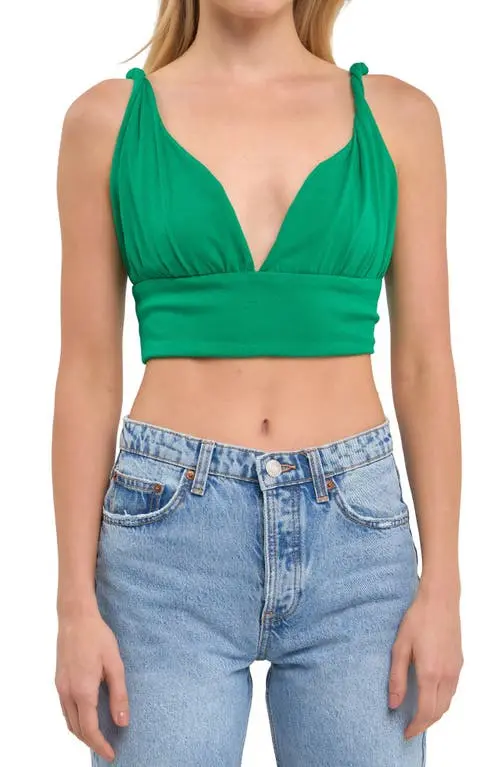 GREY LAB Twist Strap Crop Tank - Green