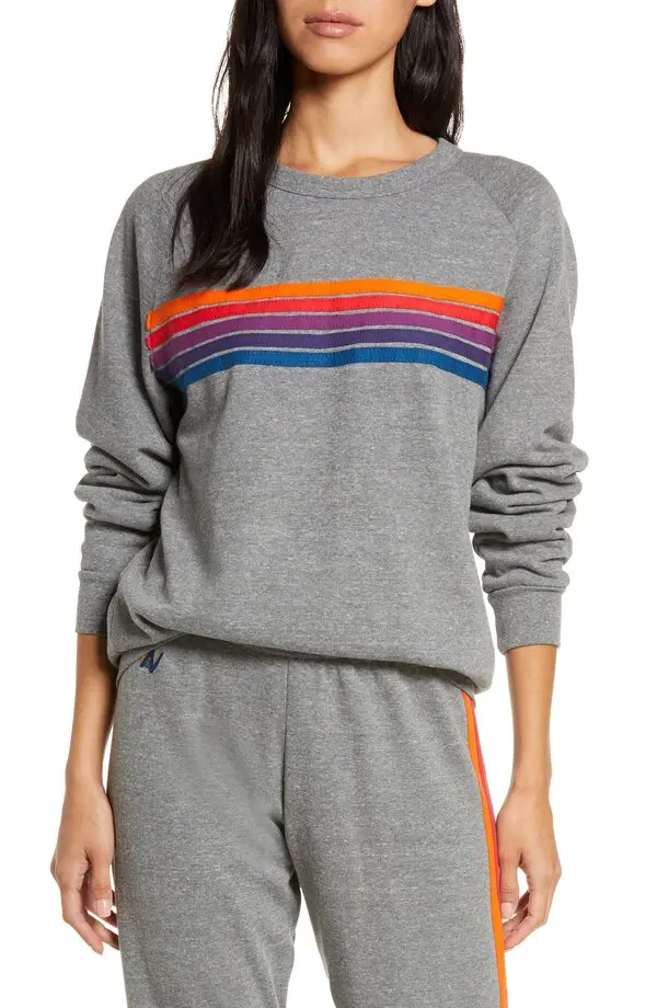 Aviator Nation 5-stripe Crewneck Sweatshirt