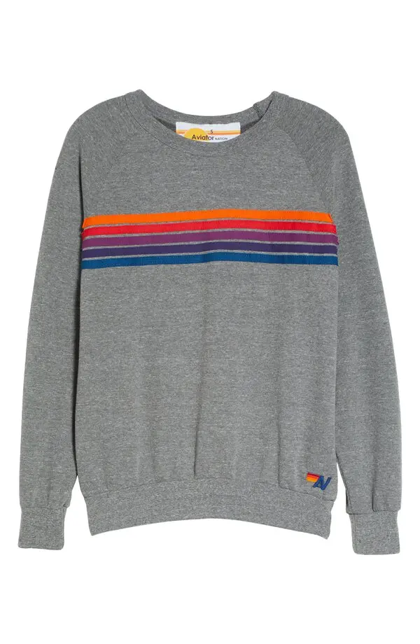 Aviator Nation 5-stripe Crewneck Sweatshirt