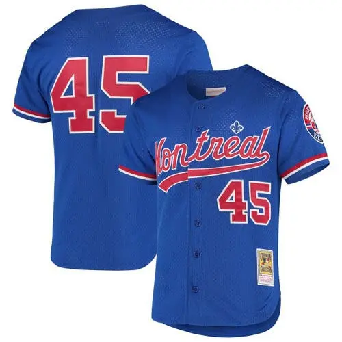 Mitchell & Ness Montreal Expos Pedro Martinez Cooperstown Collection Mesh Button-up Jersey - Blue