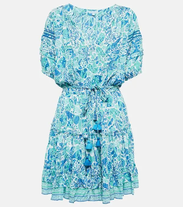 Poupette St Barth Bona Printed Minidress - Blue
