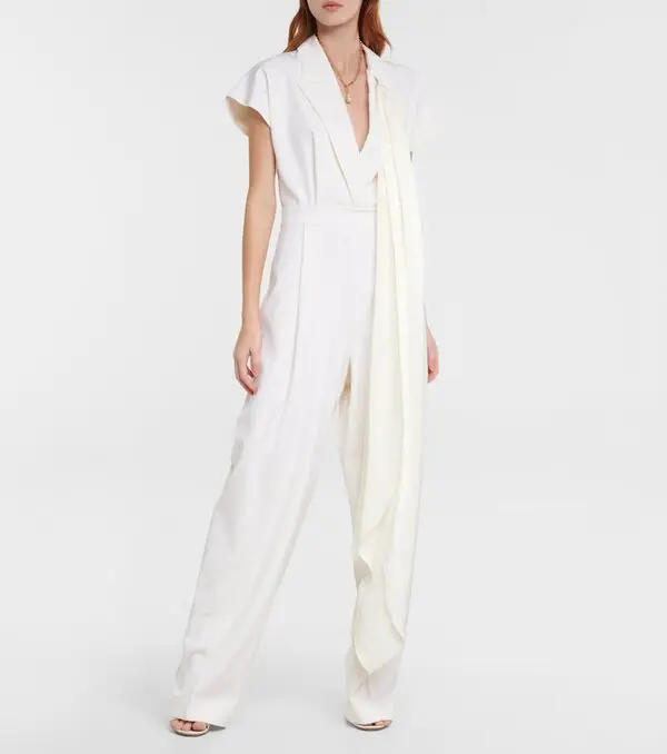 ROKSANDA Bridal Cape-detail Wool Jumpsuit