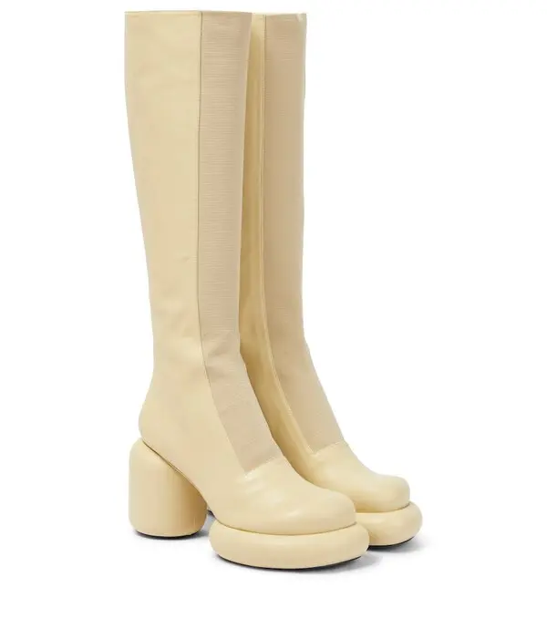 JIL SANDER Platform Leather Knee-high Boots