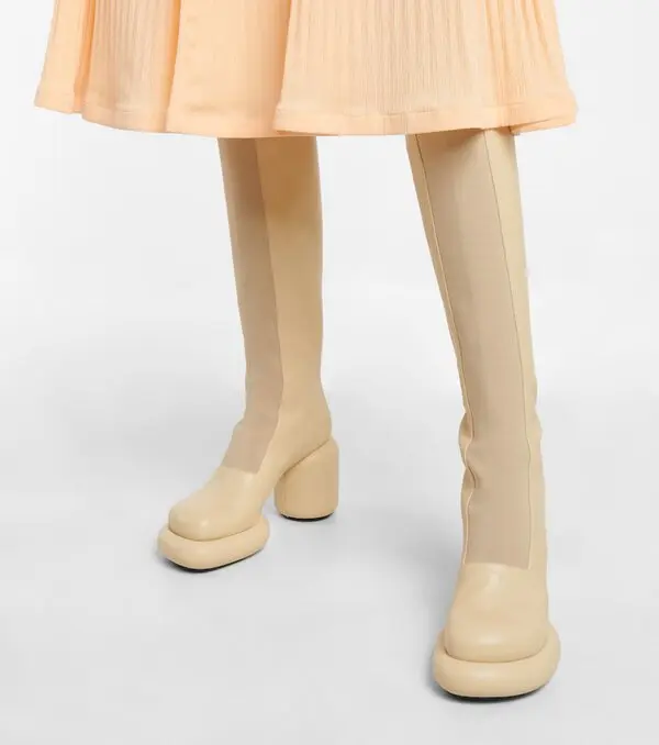 JIL SANDER Platform Leather Knee-high Boots