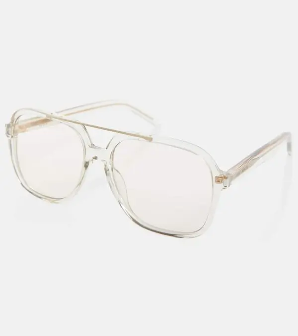 Saint Laurent Aviator Acetate Sunglasses - Transparent