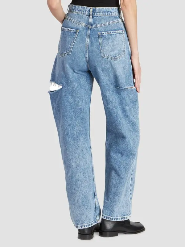 MAISON MARGIELA Wide-leg Slashed Cut-out Jeans - Medium Blue