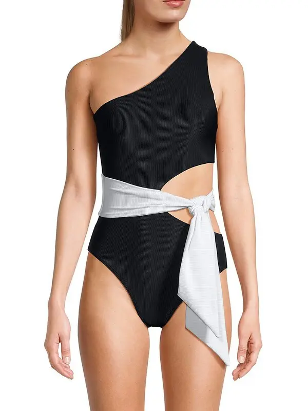 Beach Riot Carlie One-piece Swimsuit - Black White