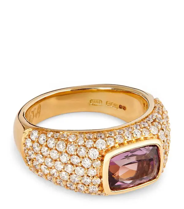 Jacquie Aiche Yellow Diamond And Kunzite Ring - Gold