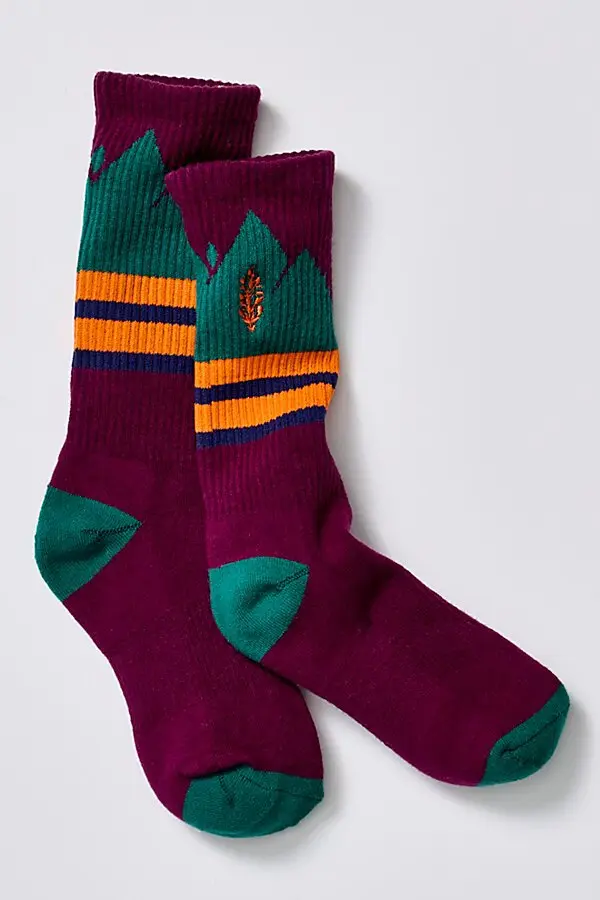 Free People Hit The Road Tube Socks - Cranberry