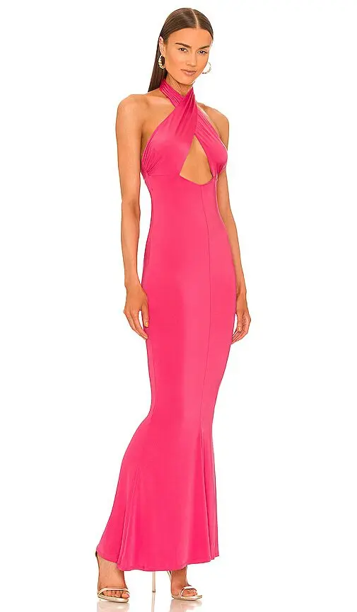 Michael Costello X Cross Front Maxi Dress In Pink In Hot Pink - 57% Off |  Editorialist