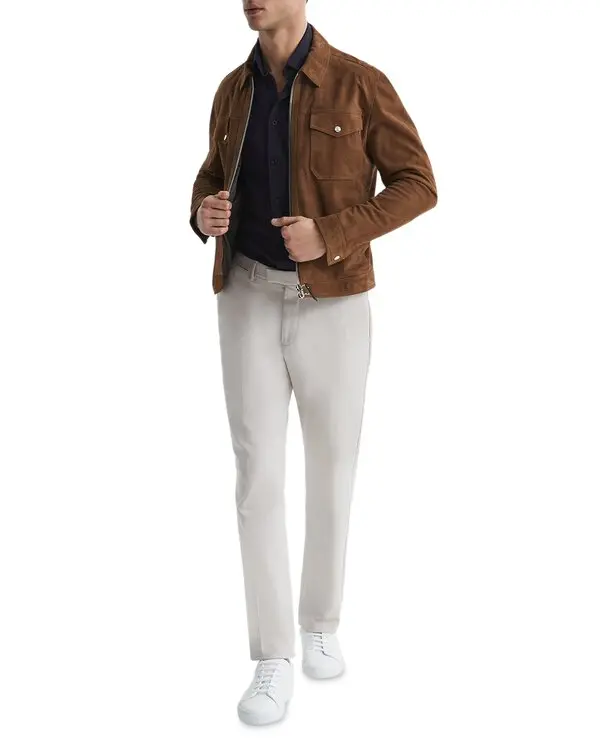 REISS Voyager Stretch Performance Solid Regular Fit Button Down Travel Shirt