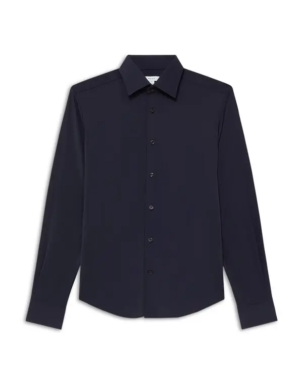 REISS Voyager Stretch Performance Solid Regular Fit Button Down Travel Shirt