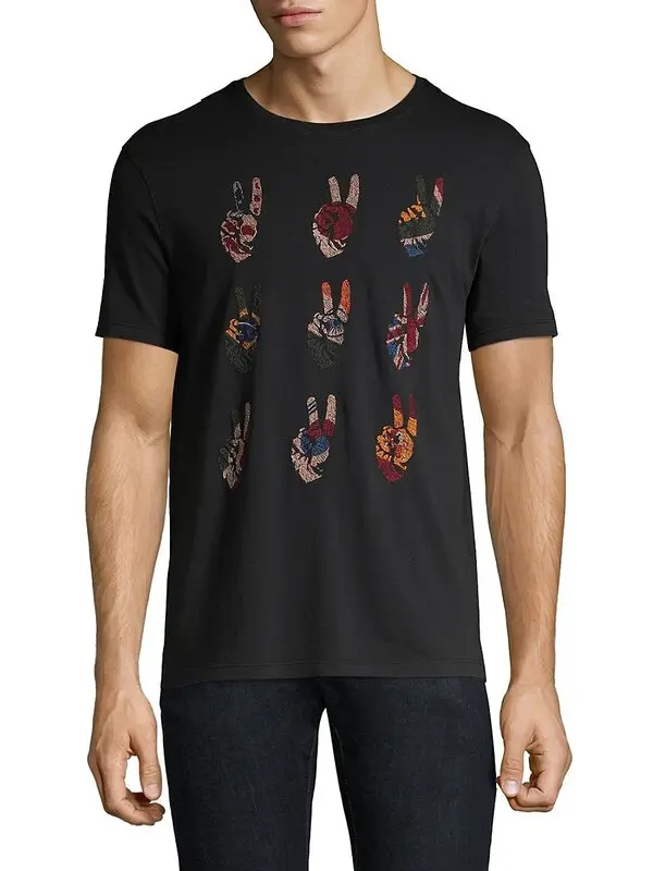 John Varvatos Star U. S.a. Cotton Peace Sign Tee