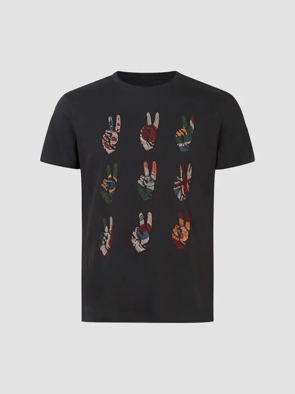 John Varvatos Star U. S.a. Cotton Peace Sign Tee