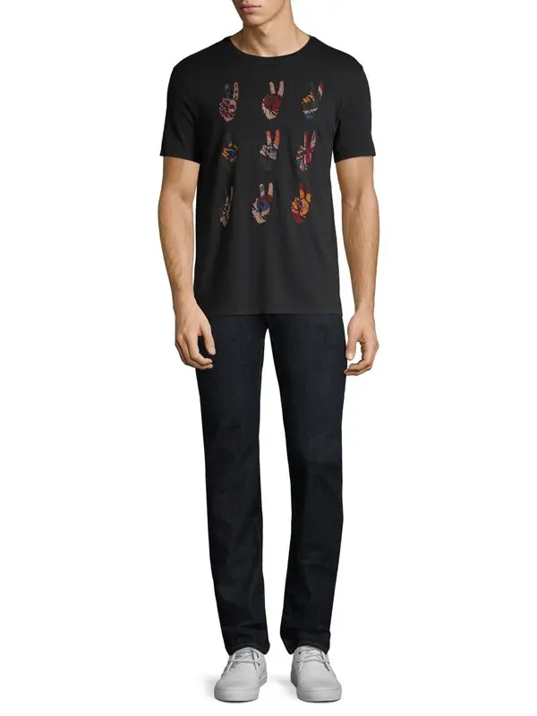 John Varvatos Star U. S.a. Cotton Peace Sign Tee