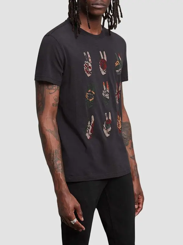 John Varvatos Star U. S.a. Cotton Peace Sign Tee