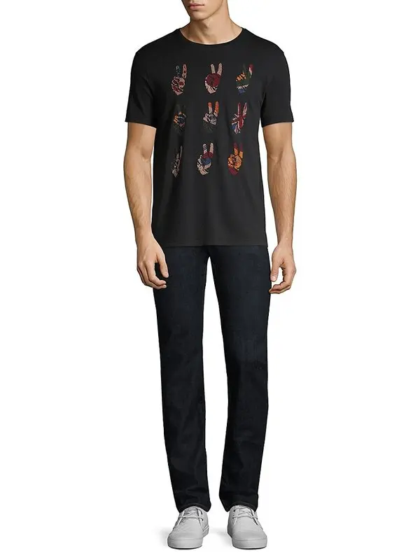 John Varvatos Star U. S.a. Cotton Peace Sign Tee