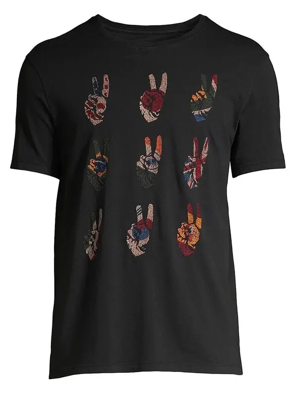 John Varvatos Star U. S.a. Cotton Peace Sign Tee