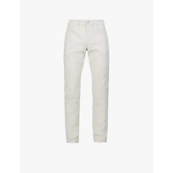 FRAME L'homme Slim-fit Stretch-woven Trousers - Milk Beige