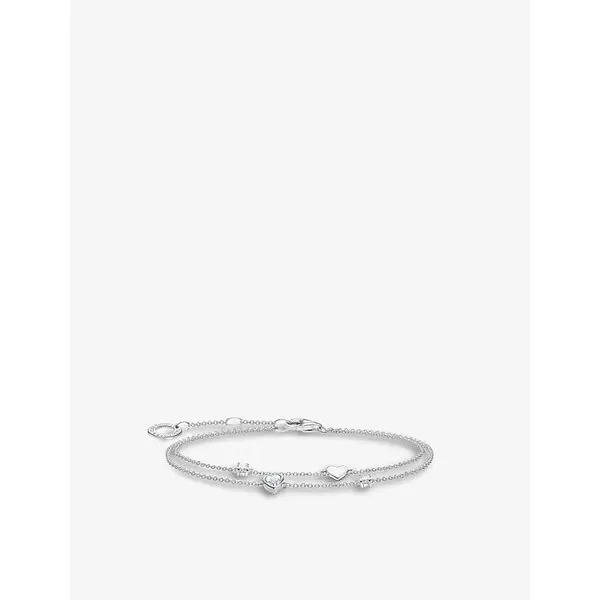 THOMAS SABO Hearts Sterling-silver And Cubic Zirconia Chain Bracelet - White