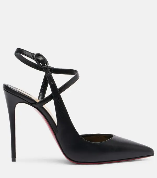 CHRISTIAN LOUBOUTIN Jenlove 100 Leather Slingback Pumps