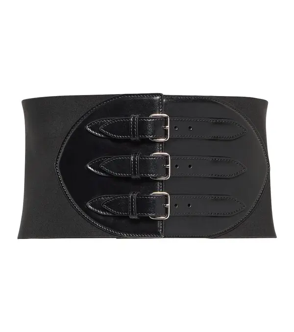 Alaïa Buckled Leather Corset Belt - Black