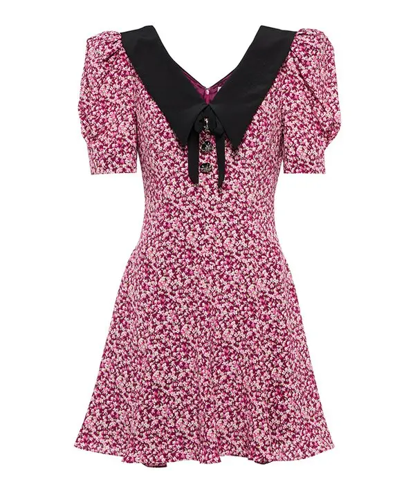 Alessandra Rich Floral Silk Minidress