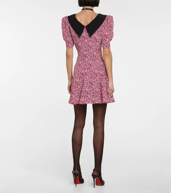 Alessandra Rich Floral Silk Minidress