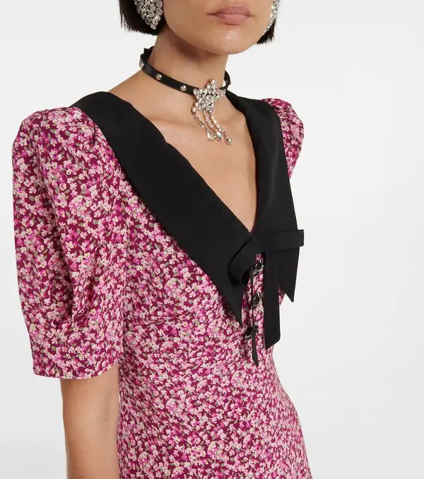 Alessandra Rich Floral Silk Minidress